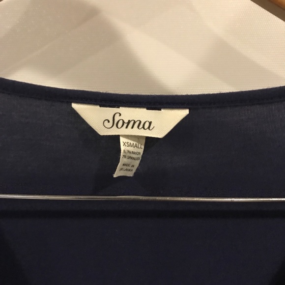 Soma | Tops | Soma Navy Blue Top With White Trim Sleeves Xs | Poshmark